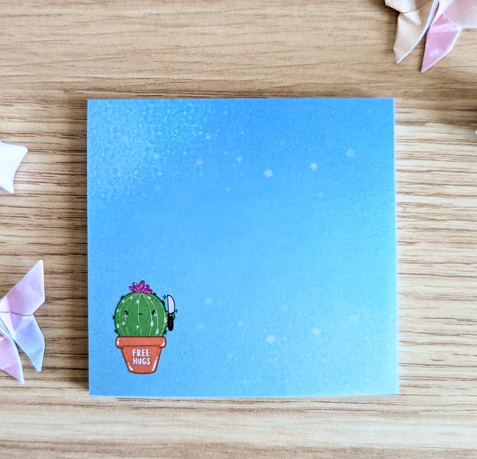 Free Hugs Cactus Sticky Notes – Jem and Cozy