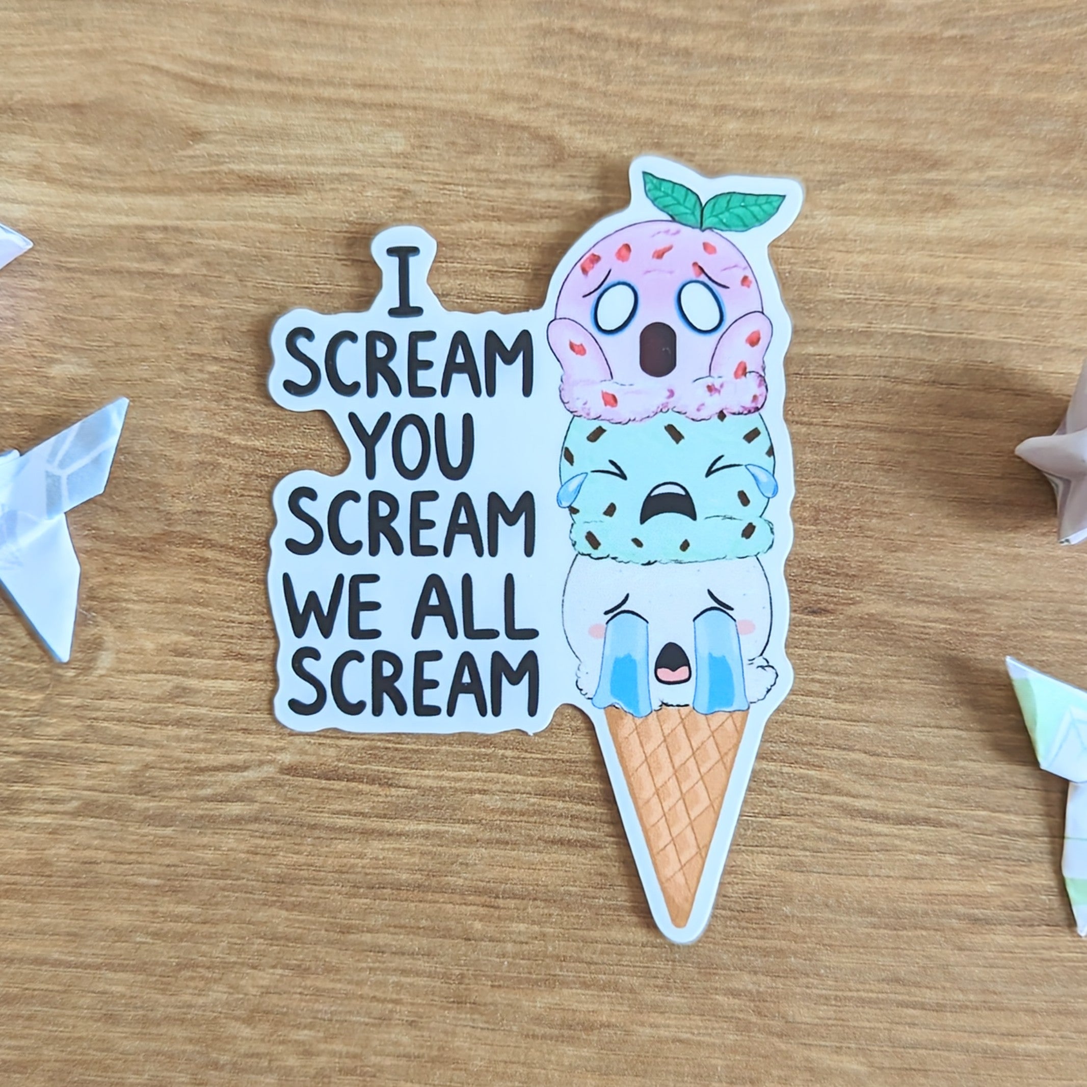 I Scream You Scream We All Scream Vinyl Sticker – Jem and Cozy