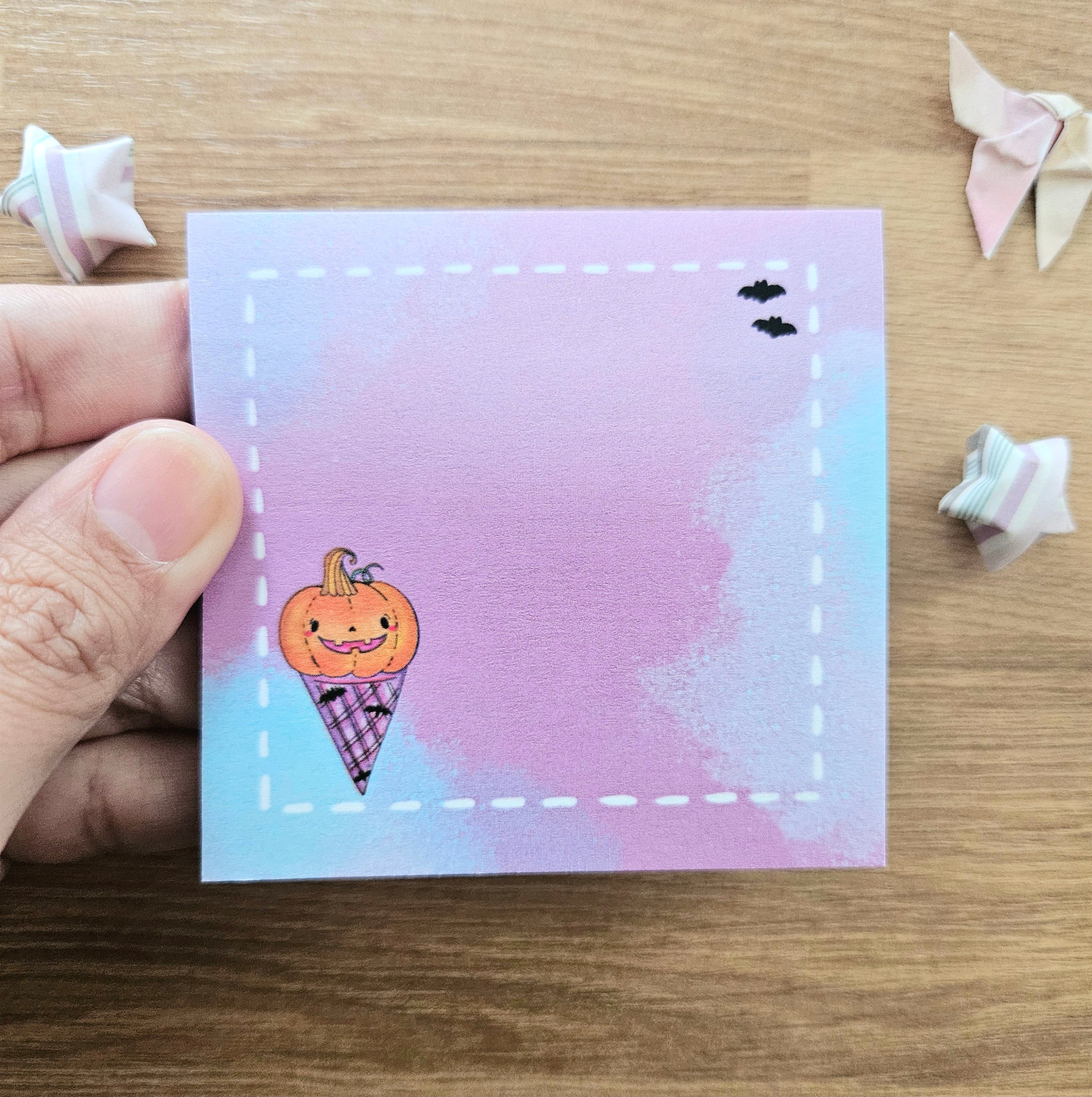 Batty Pumpkin Ice Cream Sticky Notes – Jem and Cozy