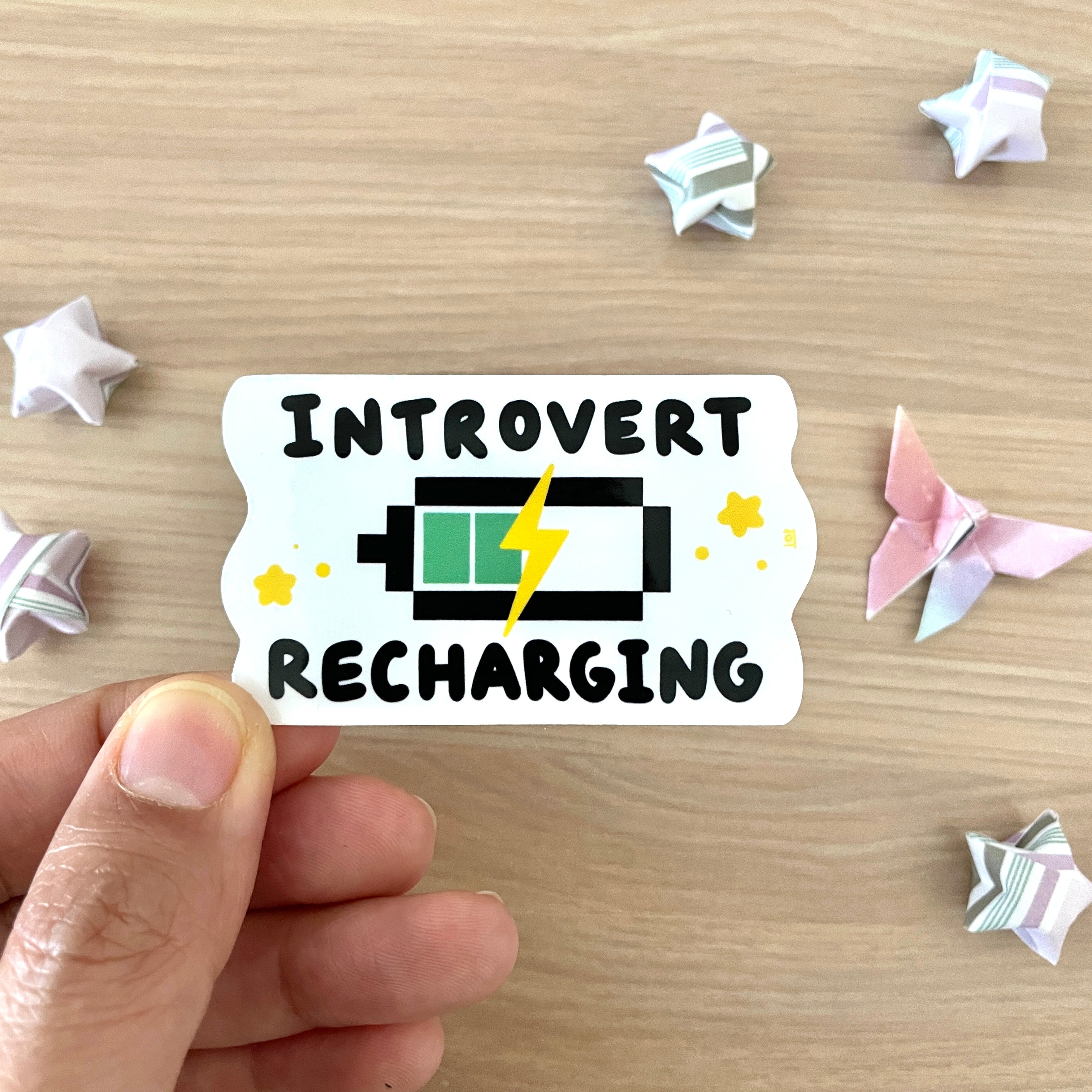 Introvert Recharging Vinyl Sticker – Jem and Cozy