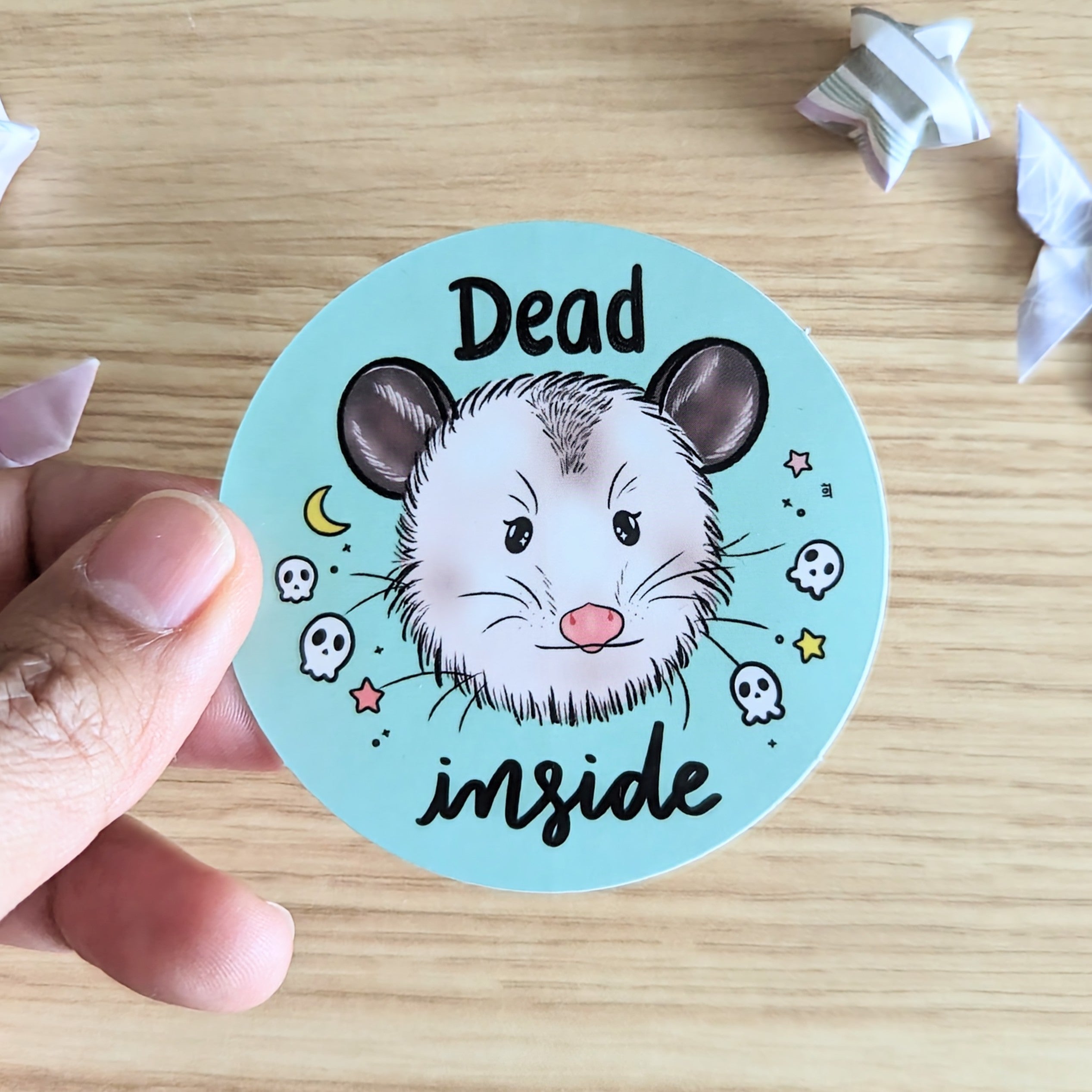 Dead Inside Possum Vinyl Sticker – Jem and Cozy
